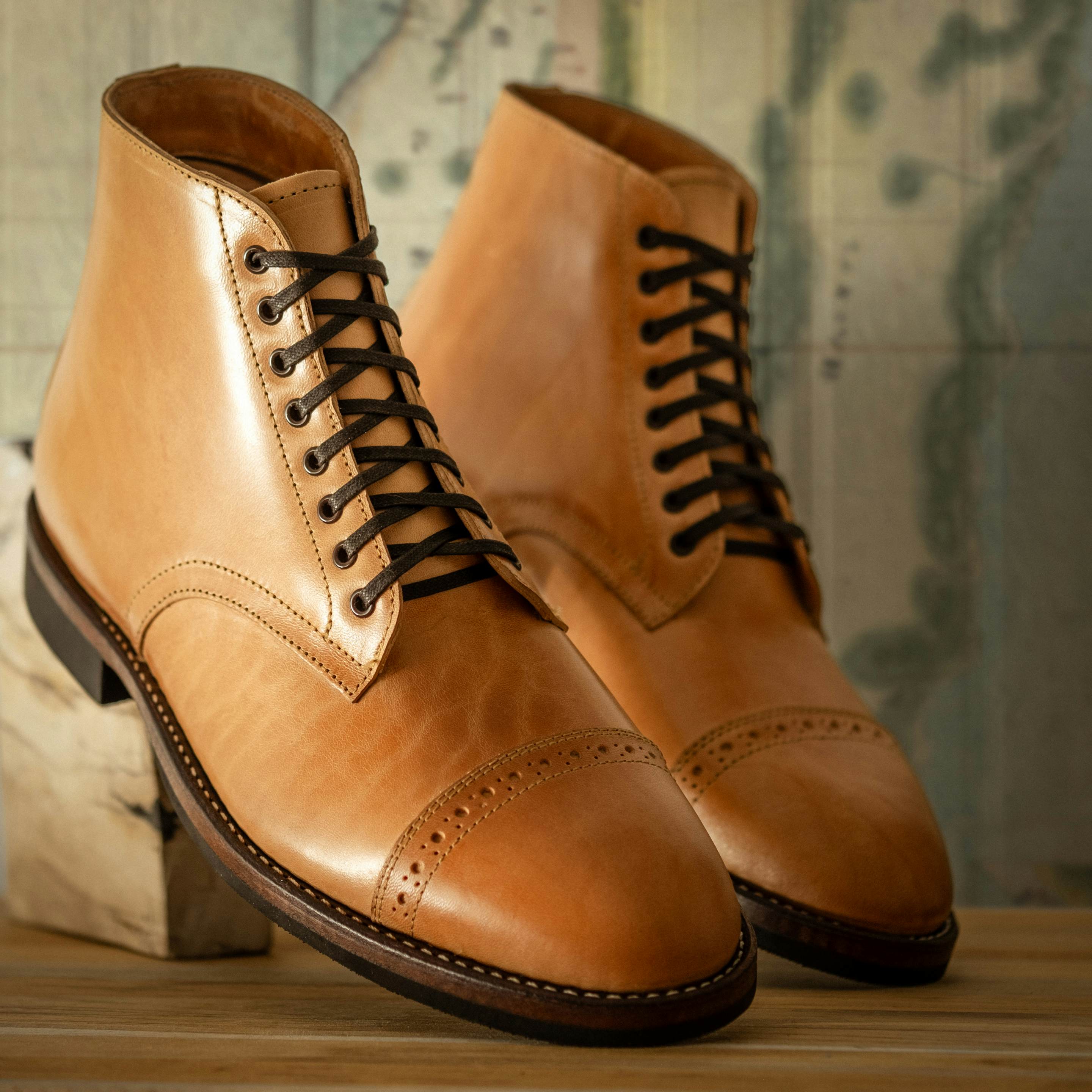 Cap-Toe Lakeshore Boot - Natural Horse Rump, Dr. Sole 1140 Supergrip II ...