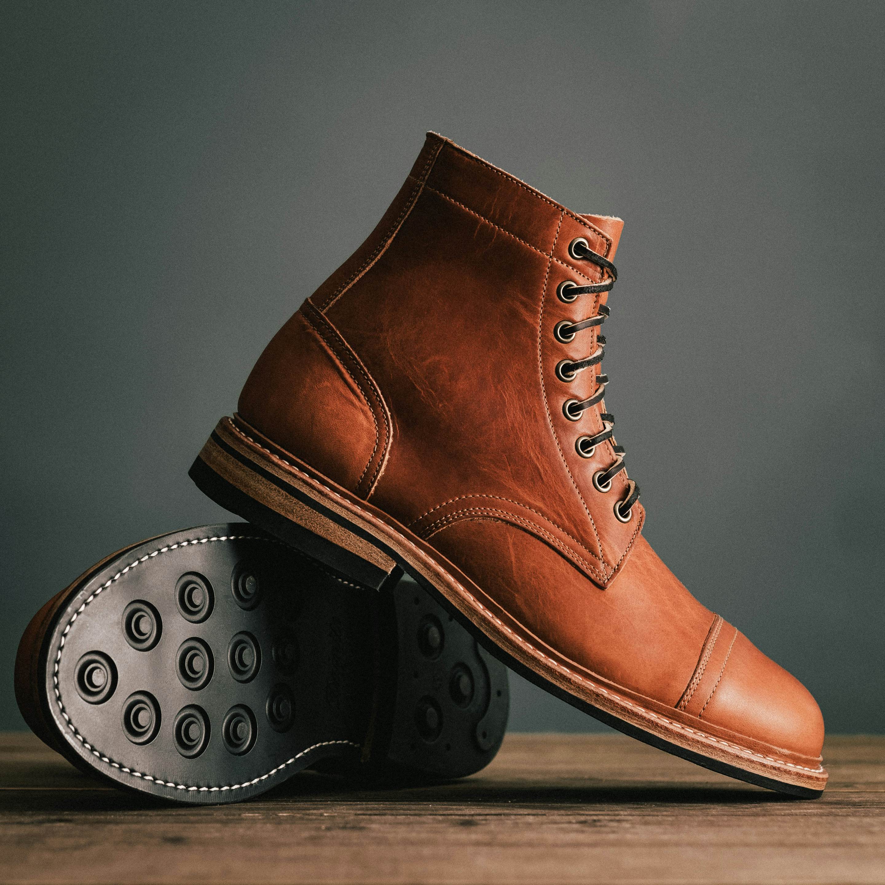 Cap-Toe Trench Boot - Horween English Tan Dublin, Dainite Rubber ...