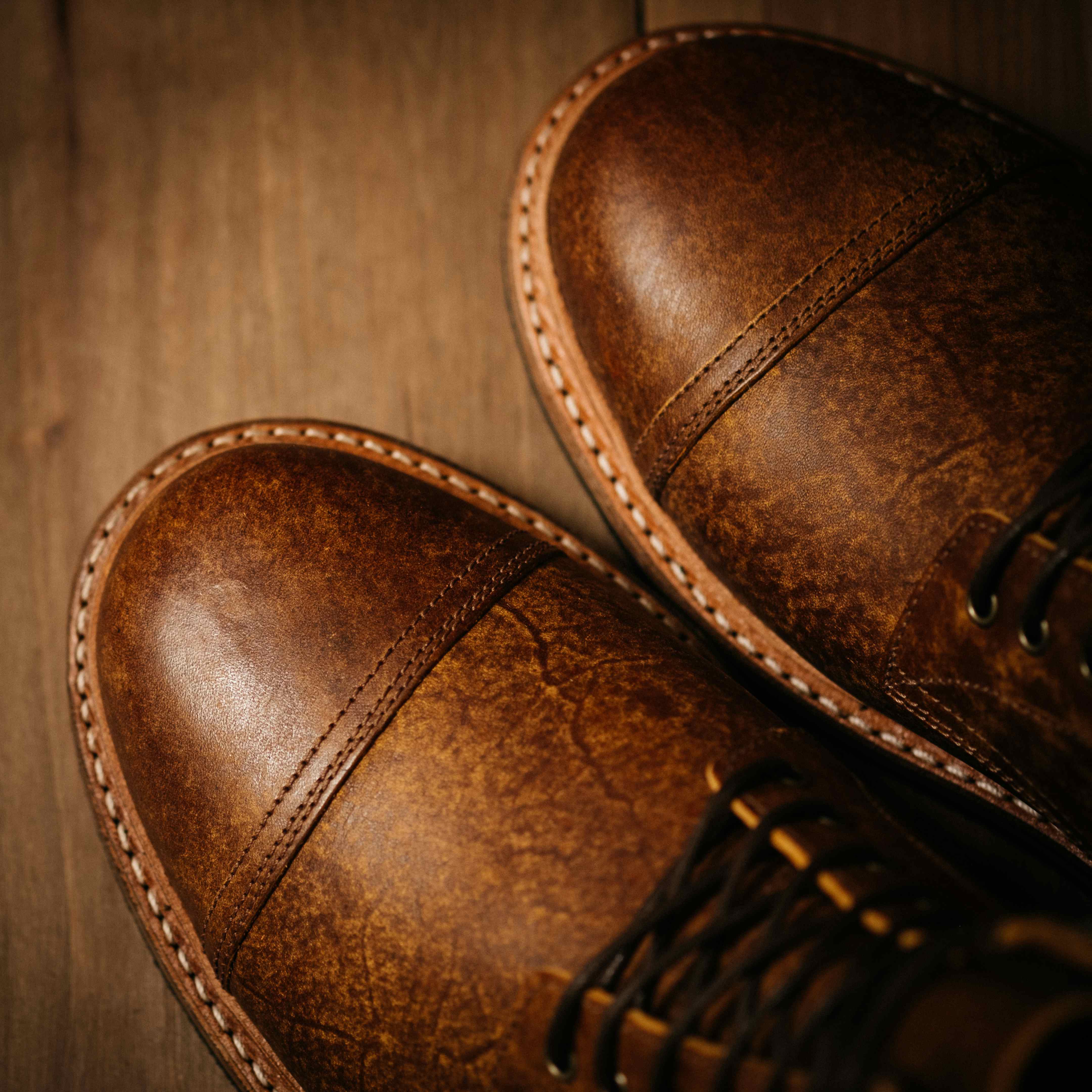 Cap-Toe Trench Boot - Habana Spiga, Dainite Rubber-Studded Sole - Made ...