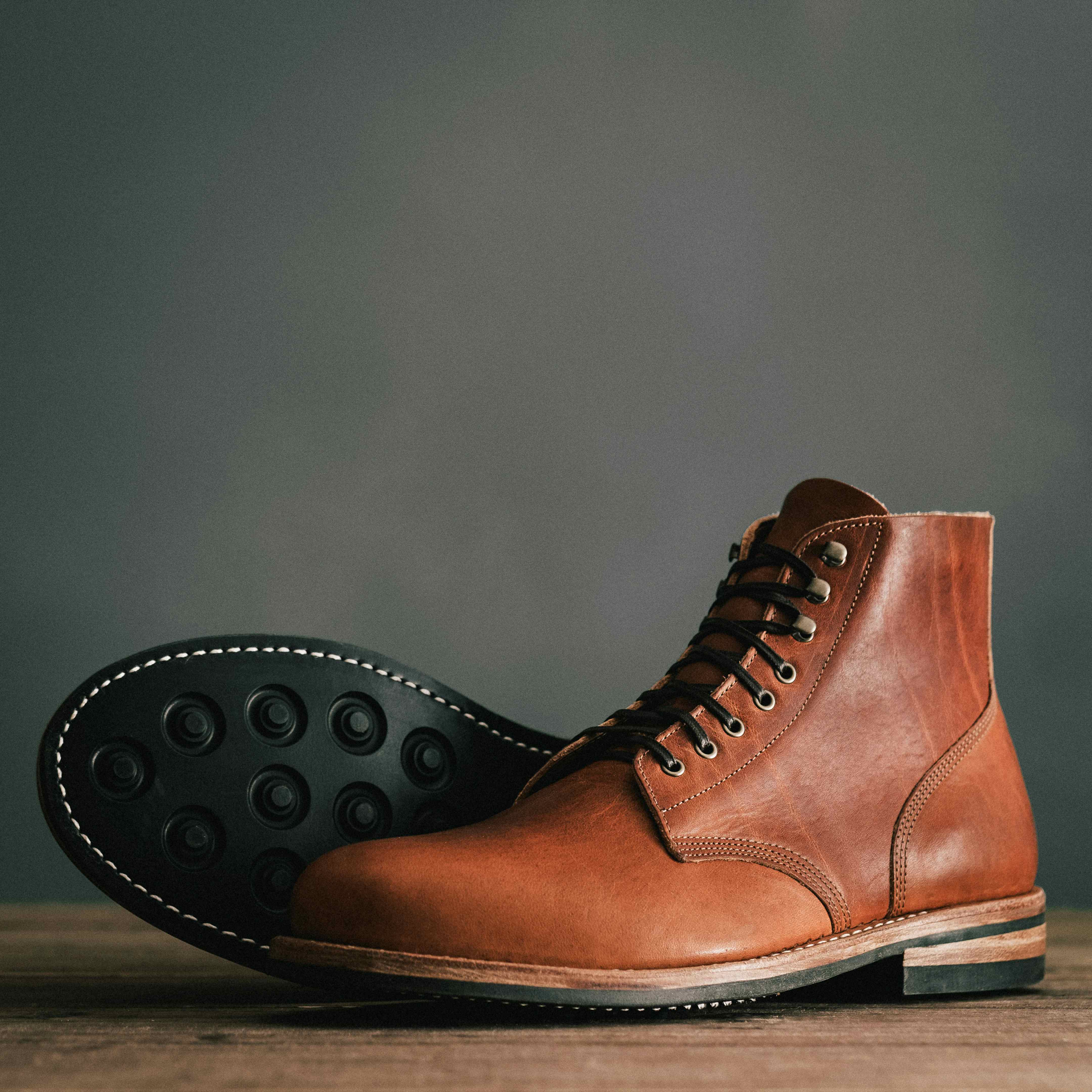 Field Boot - Horween English Tan Dublin, Dainite Rubber-Studded Sole ...