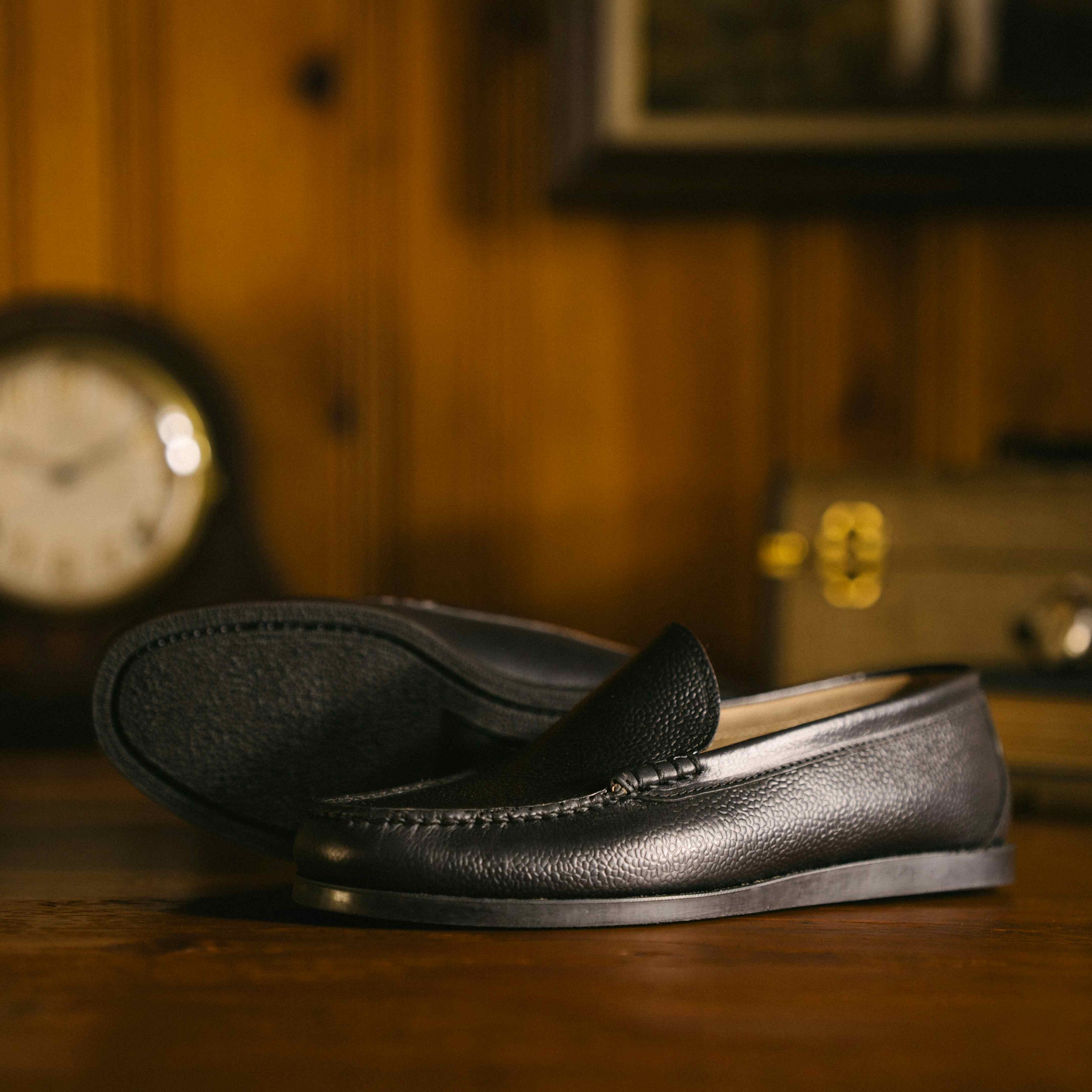 Venetian Moc - Horween Black Scotch Grain Chromexcel, Camp Sole - Made ...