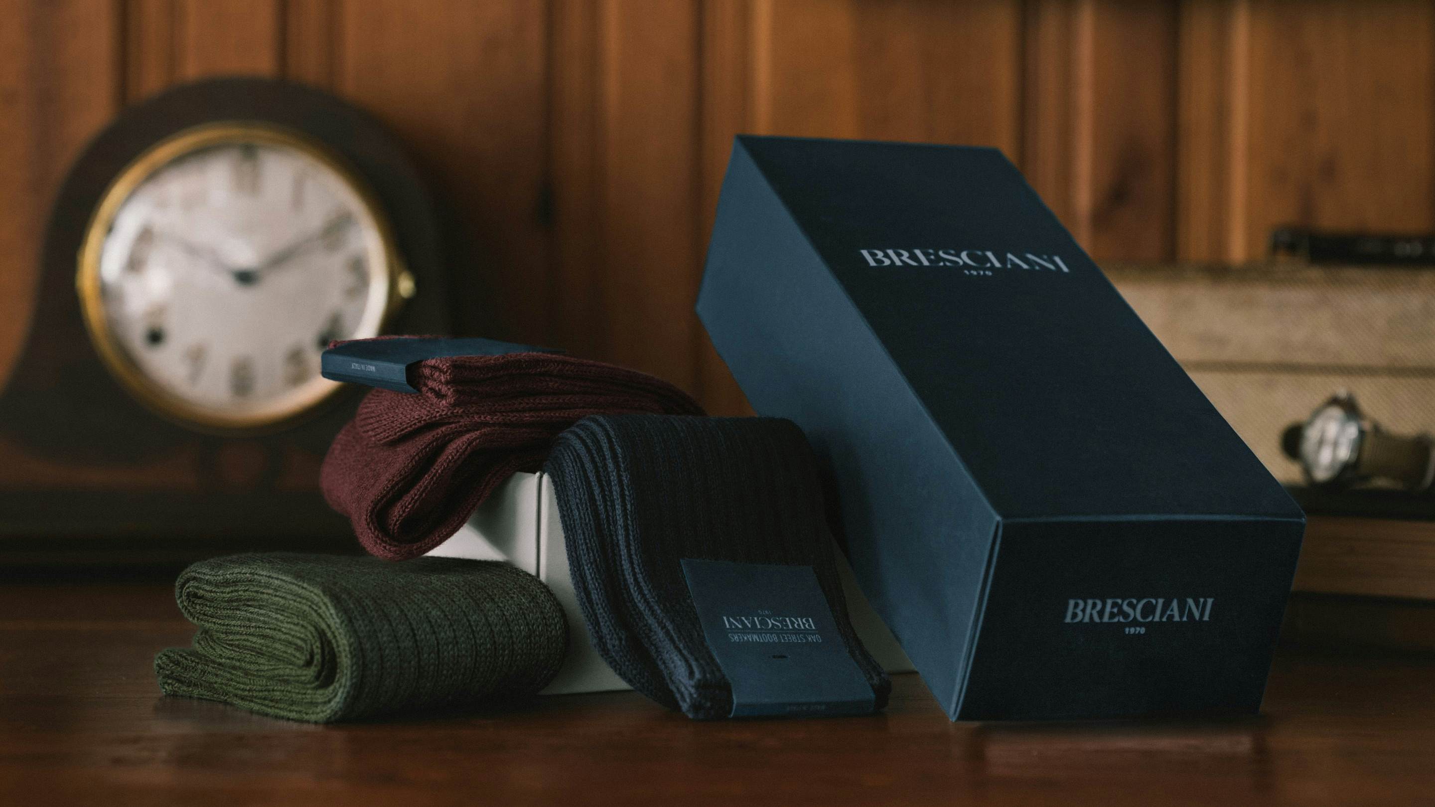 Bresciani Officer Sock - Dark Cherry Cotton Blend - Made in Italy | Oak ...