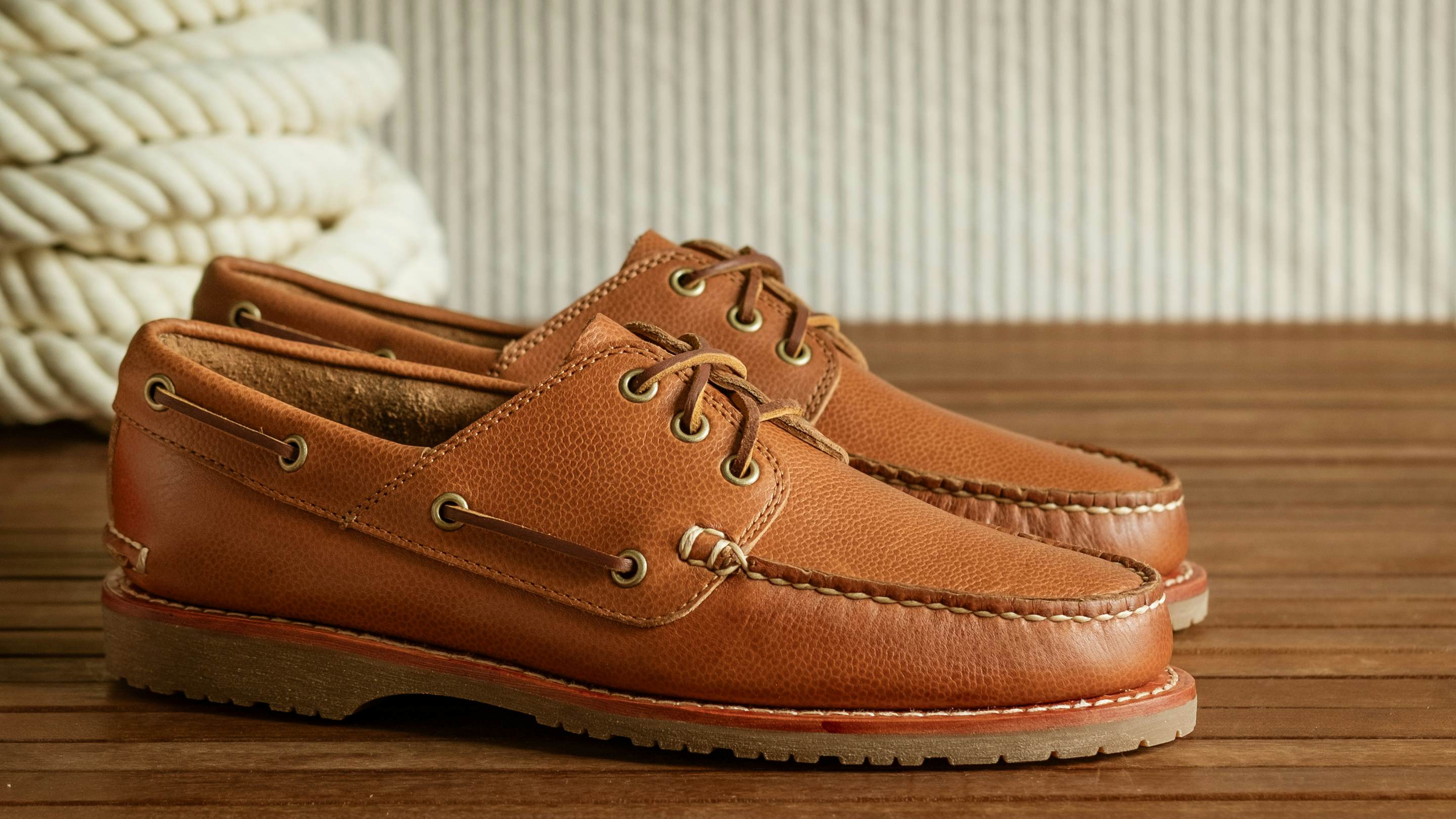 Triple Crown Boat Shoe - Horween Tan Glacé Latigo, Vibram 232 - Made in ...